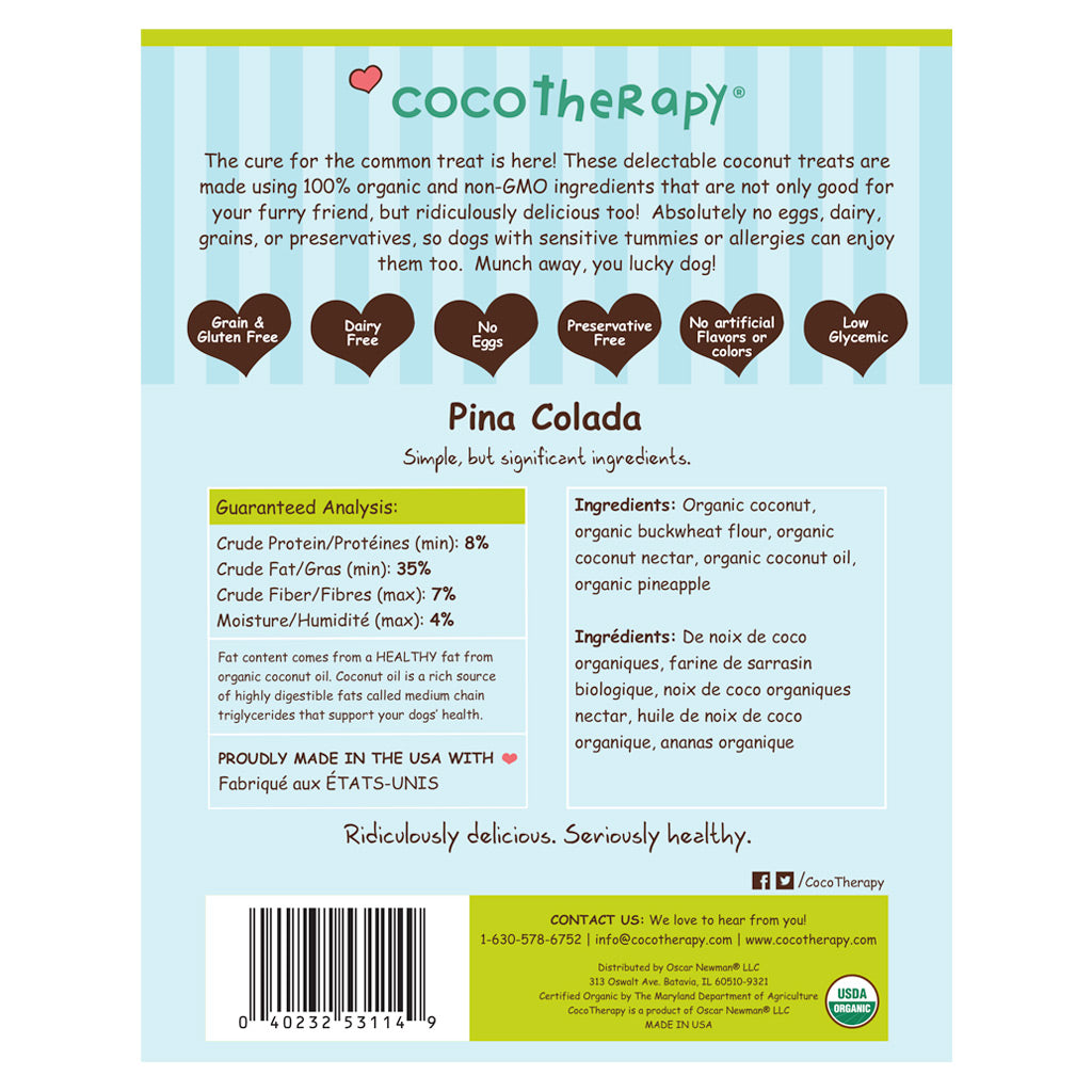 CocoTherapy Pure Hearts Pina Colada Dog Treats | Pet Oasis