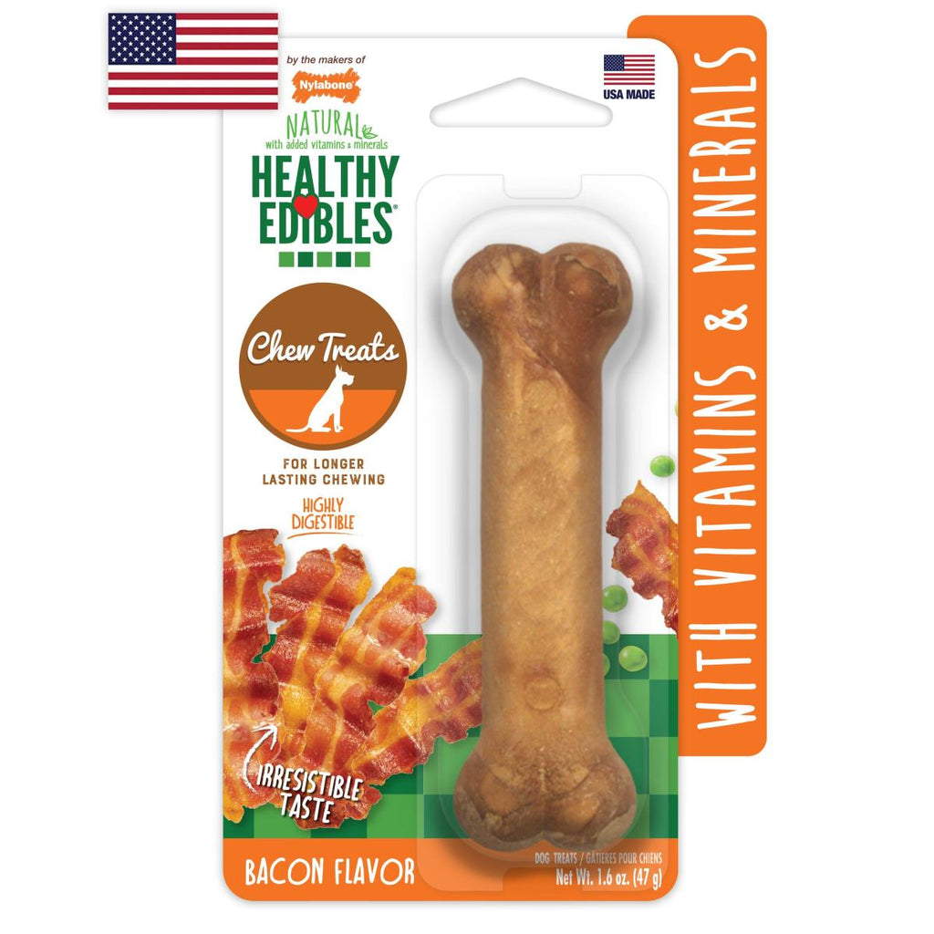 Nylabone Healthy Edibles All-Natural Long Lasting Bacon Chew Dog Treat ...